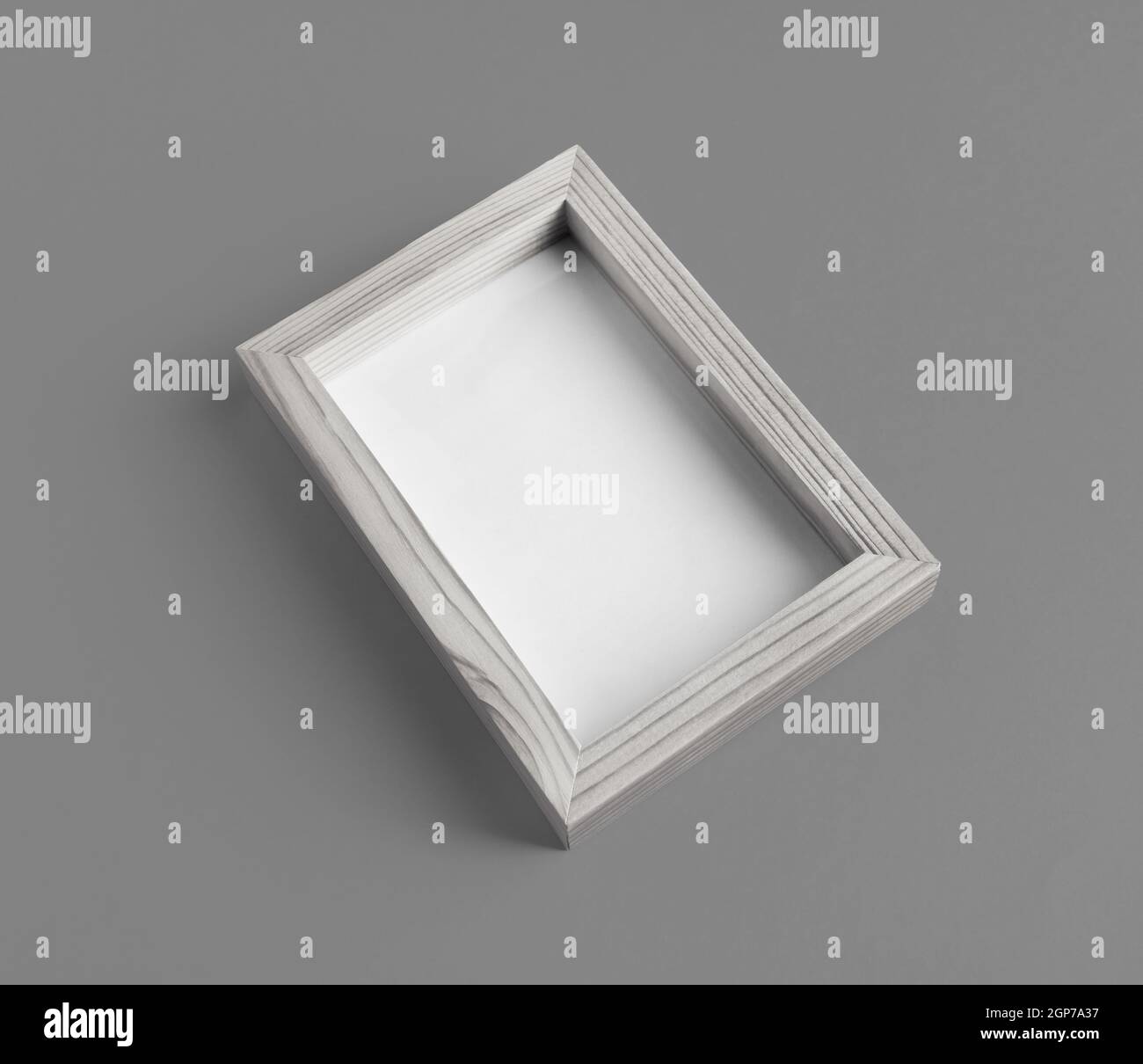 Blank photo frame on gray paper background. Responsive design template ...
