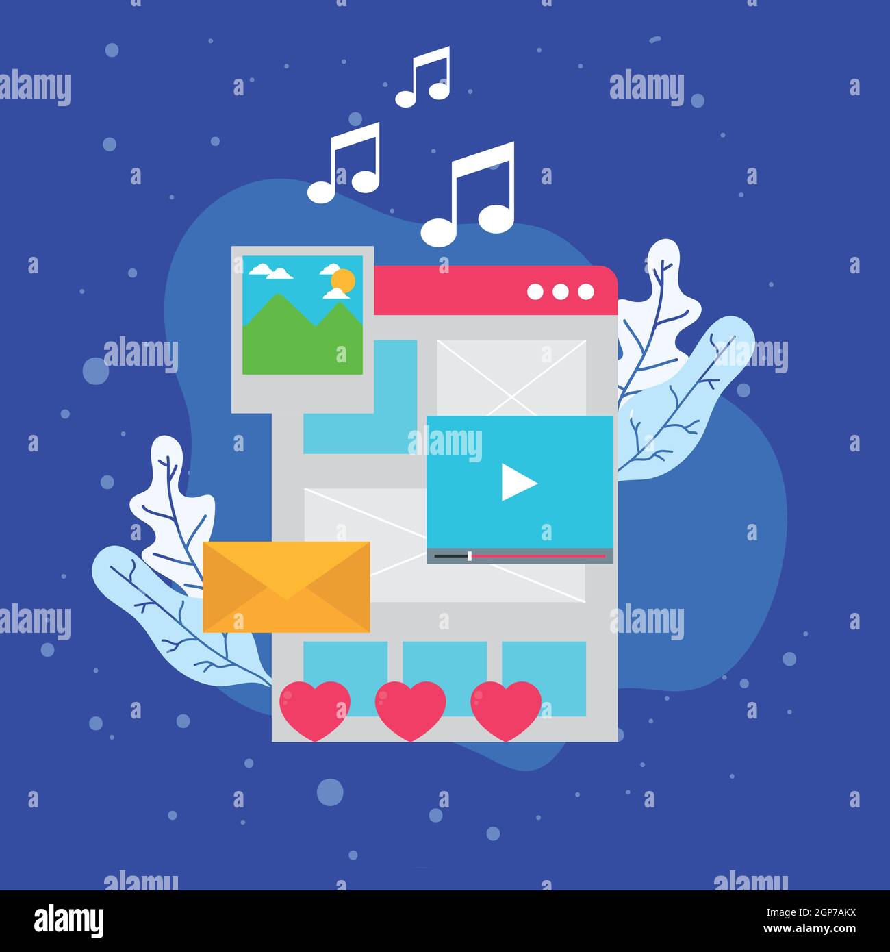 website and icons of multimedia theme Stock Vector Image & Art - Alamy