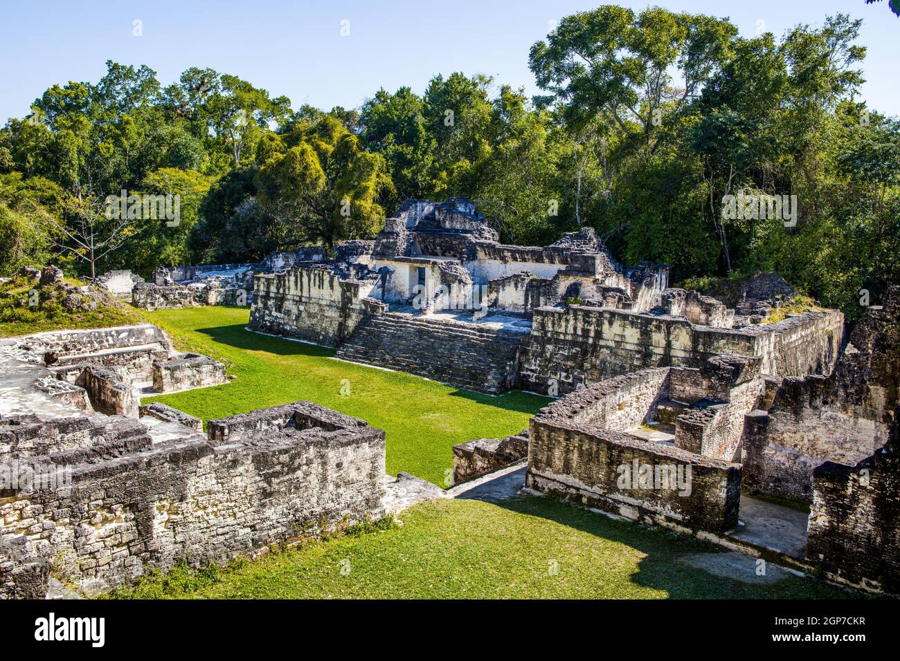 Central Acropolis, Mayan Ruin City, Tikal, Guatemala Stock Photo - Alamy