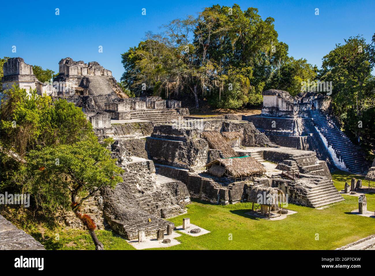 Great Square and Northern Acropolis, Mayan Ruin City, Tikal, Guatemala ...