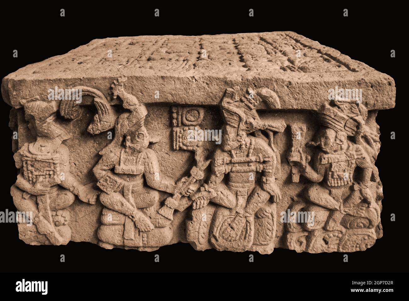 Yax Pasaj is presented with insignia of power by the founder of the ...