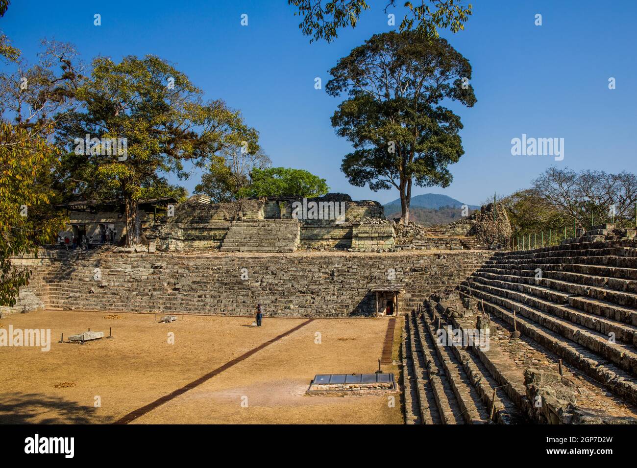 East Plaza with Structure 22, Copan Ruins, Honduras Stock Photo - Alamy