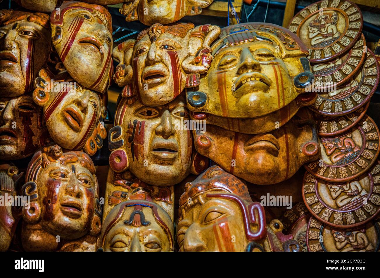 Ceramic masks, handicraft, Guatemala Stock Photo - Alamy