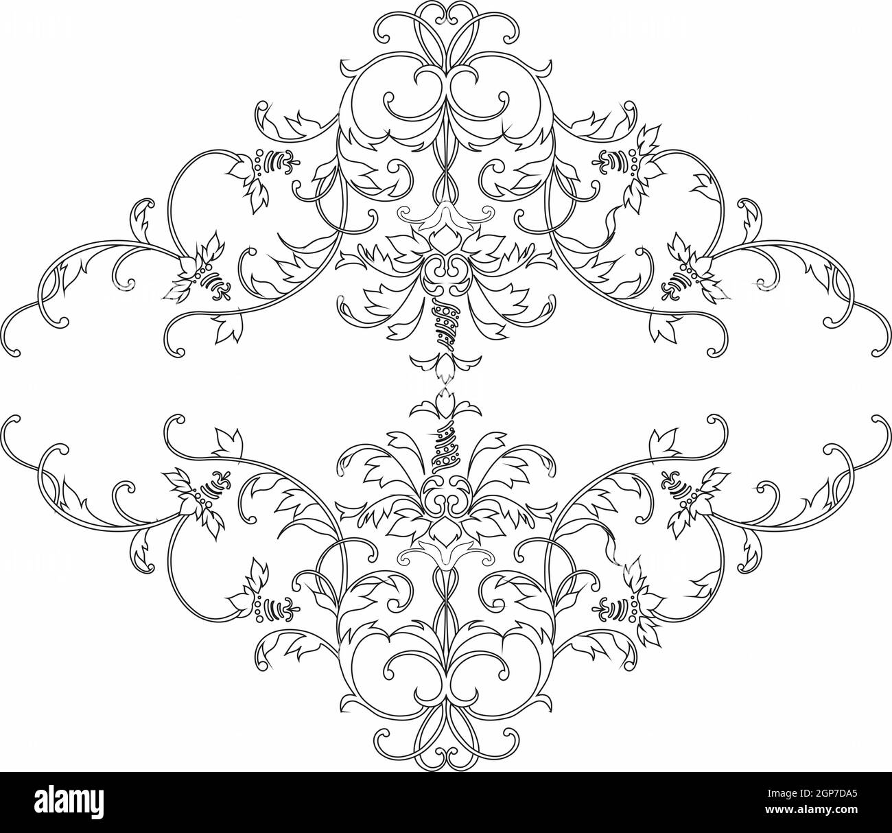 Kalocsai Black Embroidery Hungarian Floral Folk Art Long Patterns Stock ...