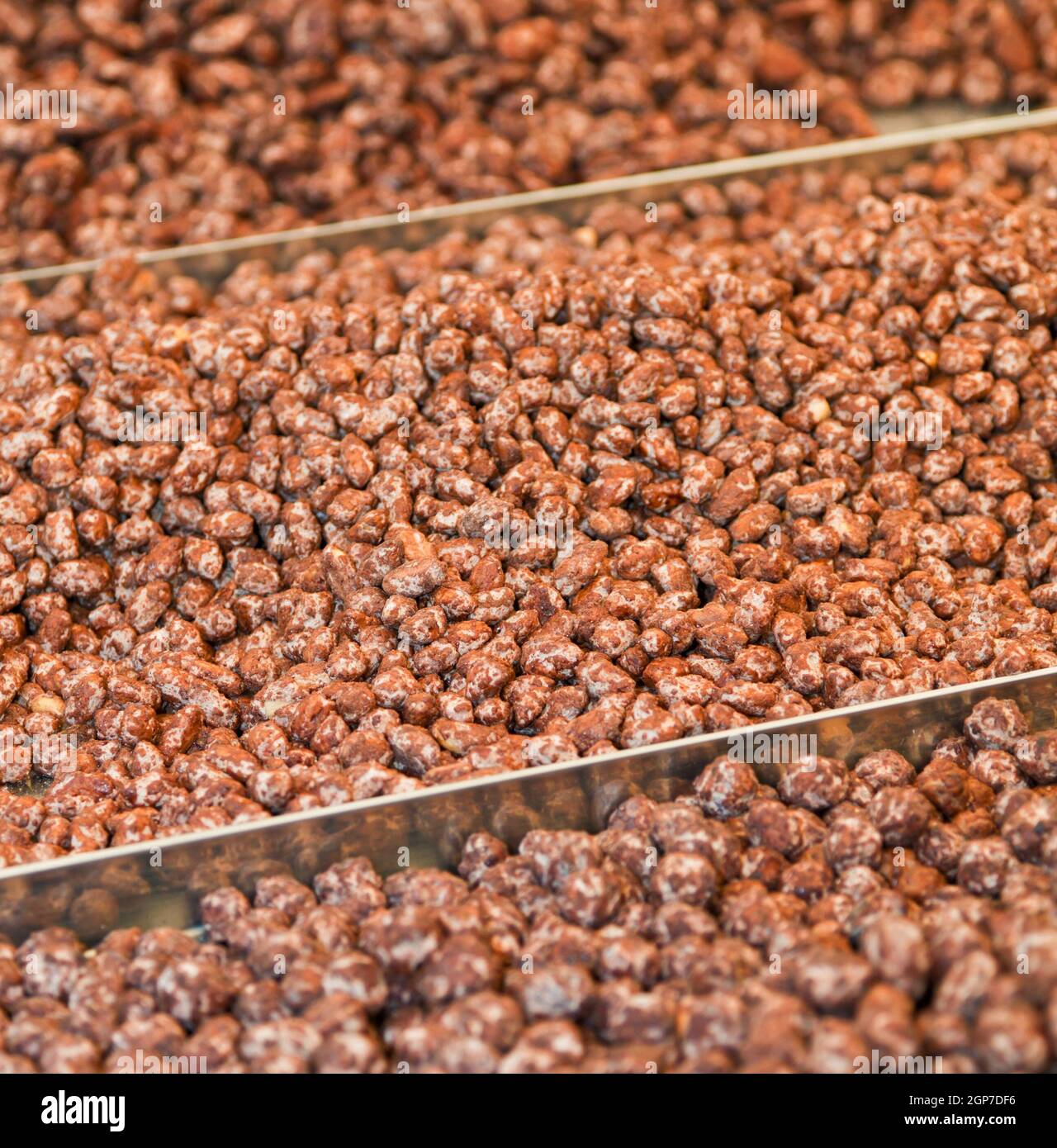 Delicious toasted candies caramelized hazelnuts Stock Photo - Alamy