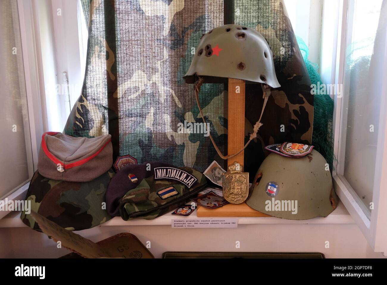 The collection of weapons and equipment used during the war for ...