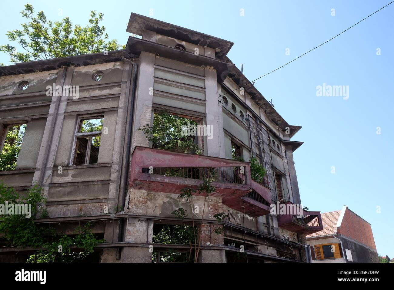 Destroyed house as war aftermath. The Croatian War of Independence was ...