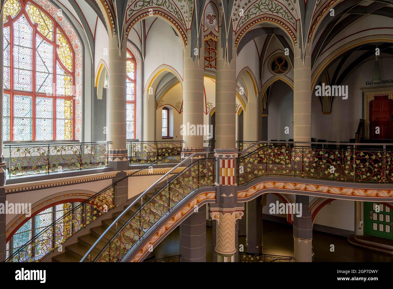 Halle Regional Court, magnificent staircase, Halle, Saxony-Anhalt ...