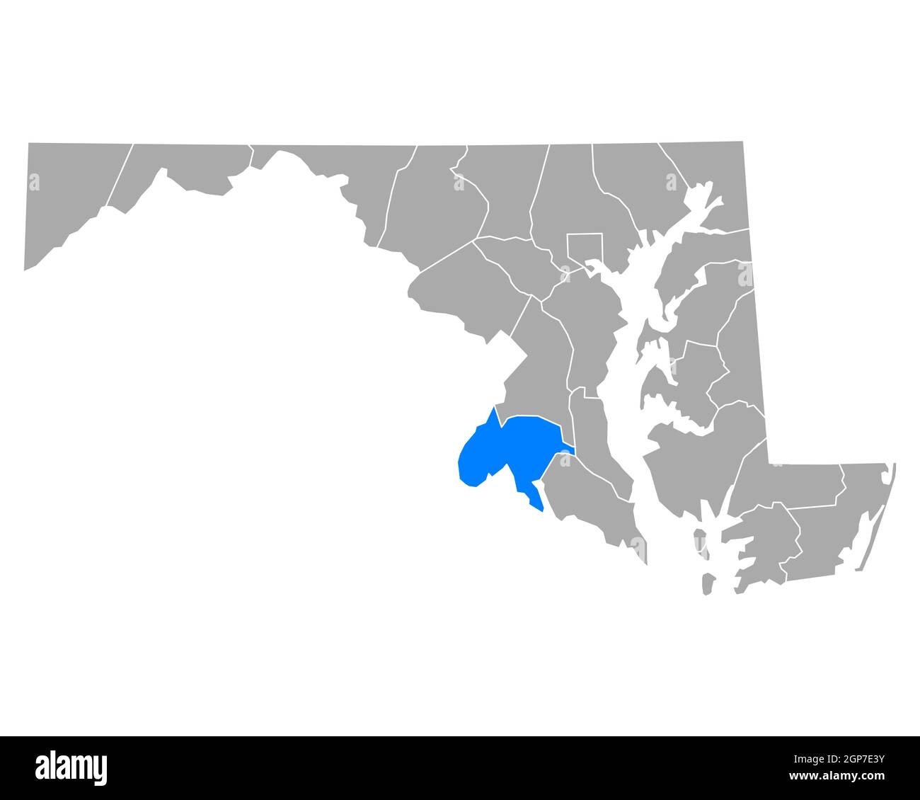 Charles county map hi-res stock photography and images - Alamy