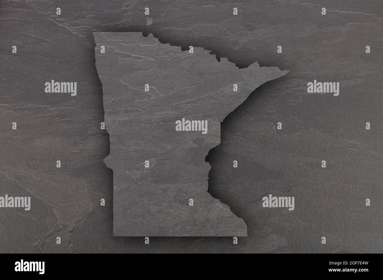 Map of Minnesota on dark slate Stock Photo - Alamy