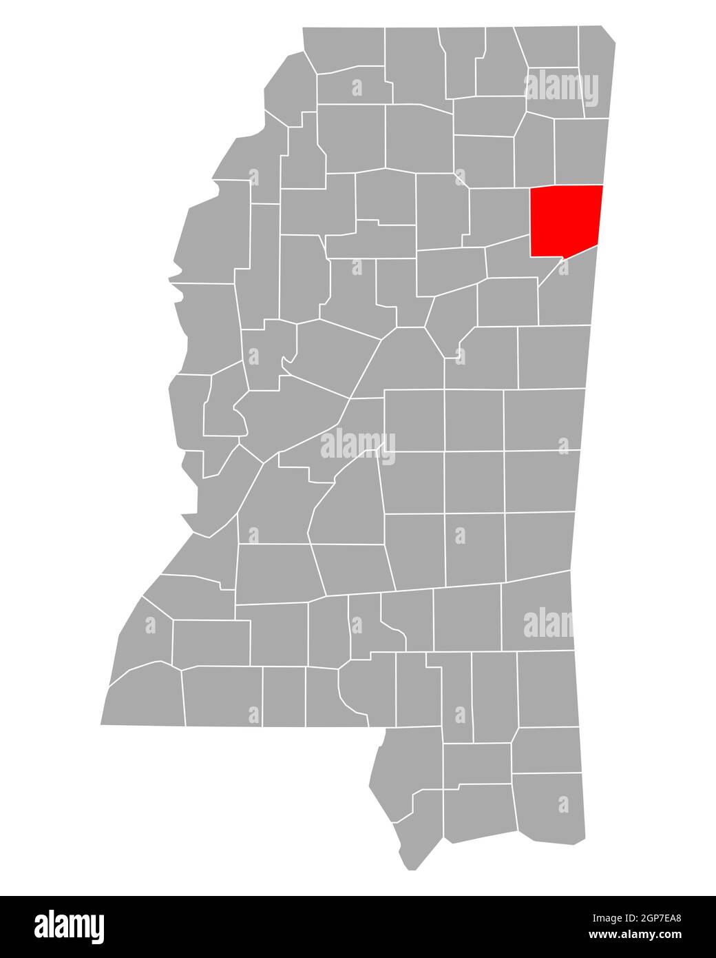 Map of Monroe in Mississippi Stock Photo - Alamy