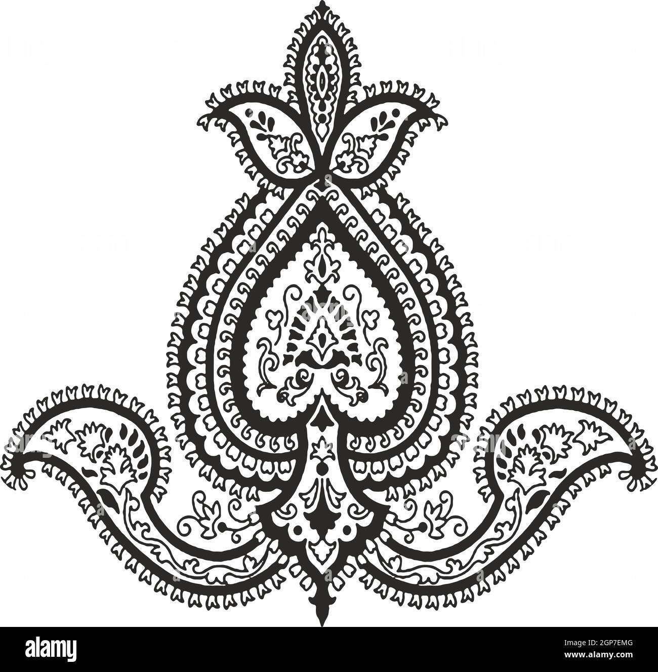 Black Floral Design Clipart