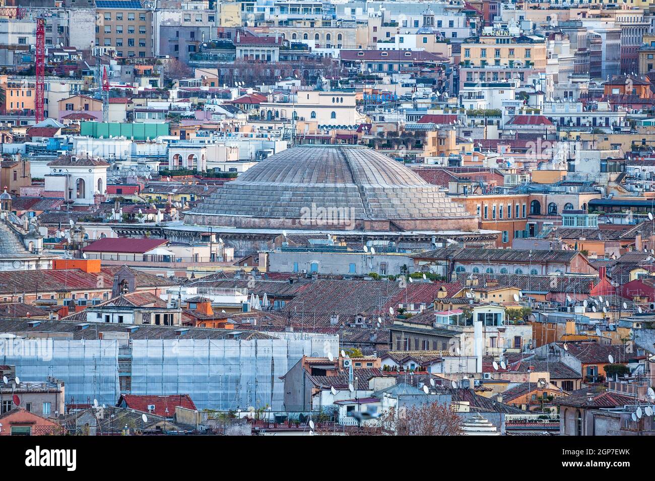 Dome of the Pantheon in Rome and rooftops Stock Photo - Alamy