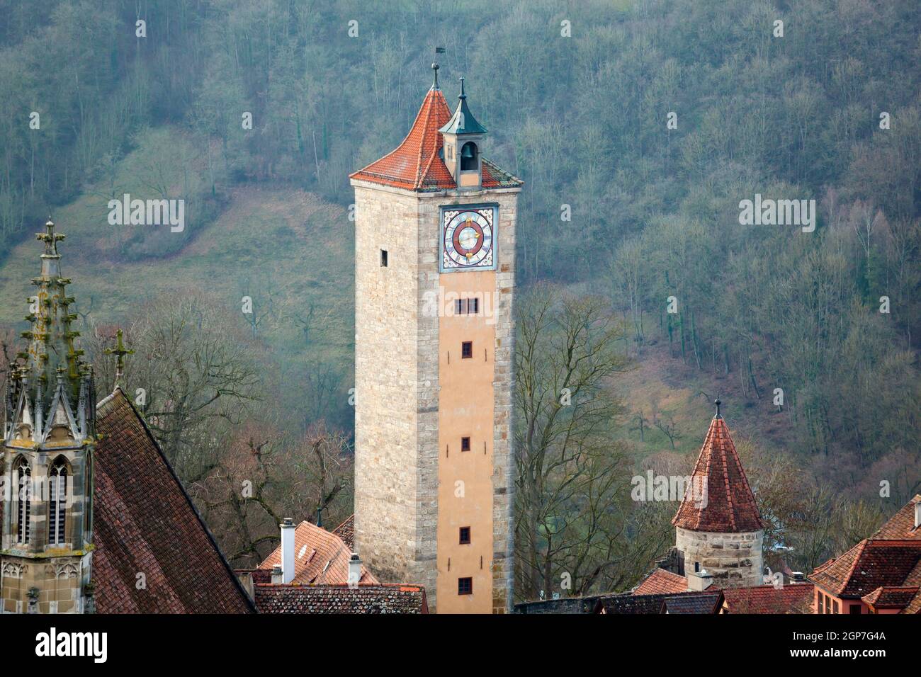 Old castle gate of rothenburg ob der tauber in germany hi-res stock ...