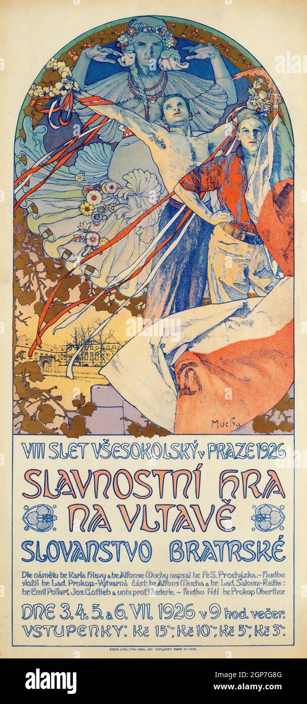 Art by Alphonse Mucha – Poster for The Sokol Festival in Prague (1926 ...
