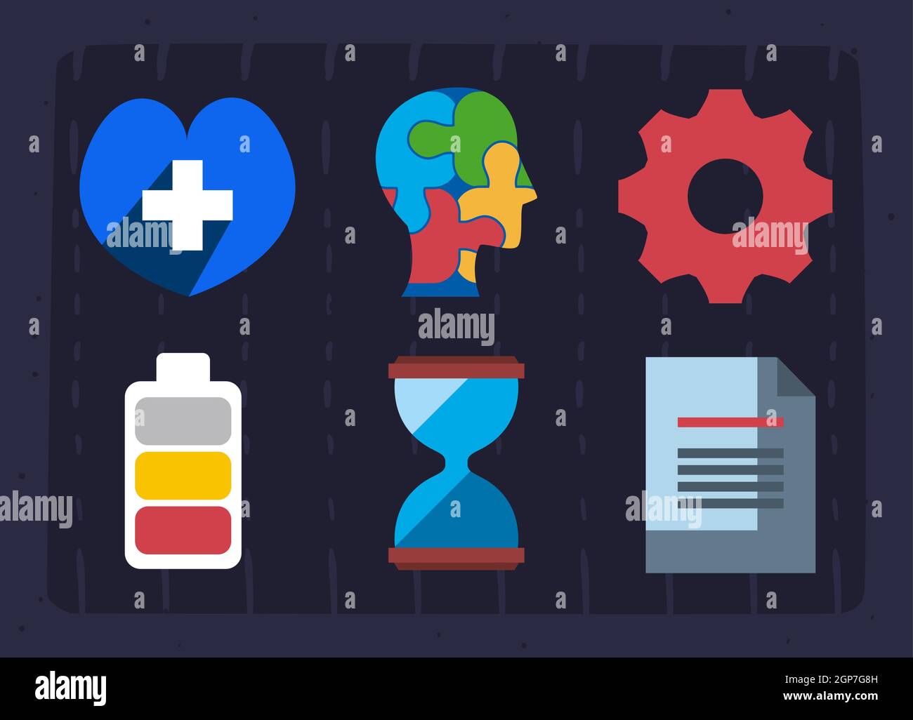 mental health icon set on blue background Stock Vector Image & Art - Alamy