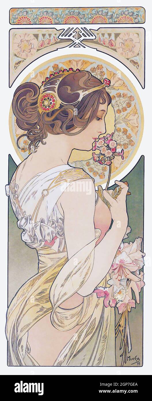 Art by Alphonse Mucha – Primrose (1899 Stock Photo - Alamy