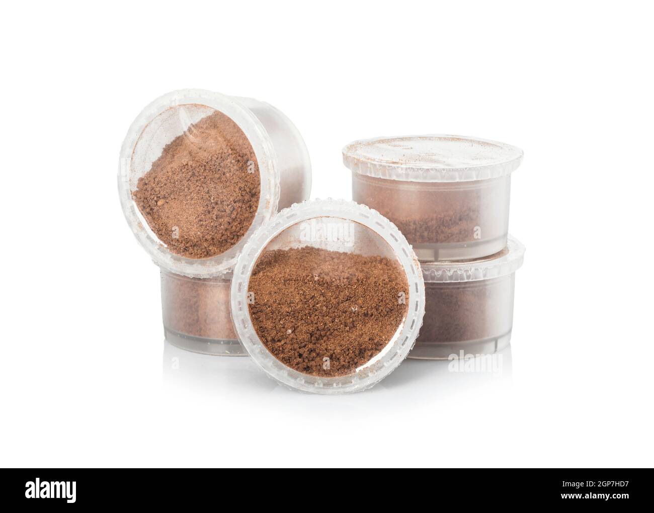 Capsules of hot chocolate isolated on white background Stock Photo - Alamy