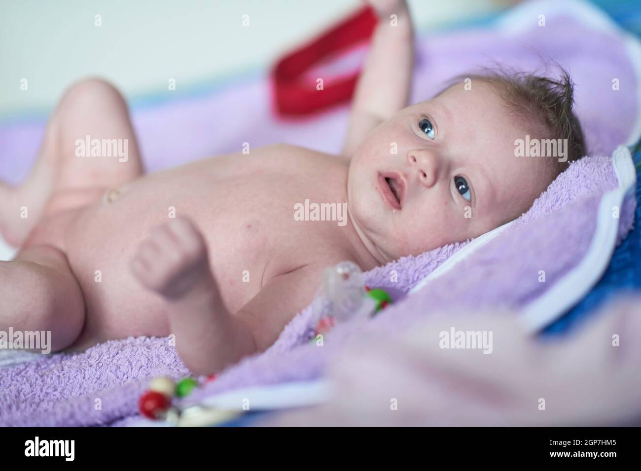 happy newborn little baby smilling portrait Stock Photo - Alamy