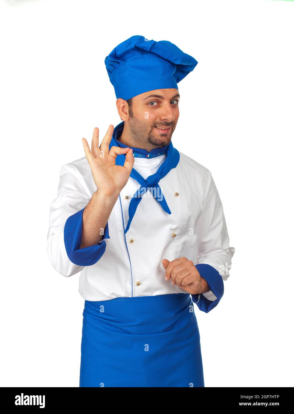 Young chef with blue hat Stock Photo - Alamy