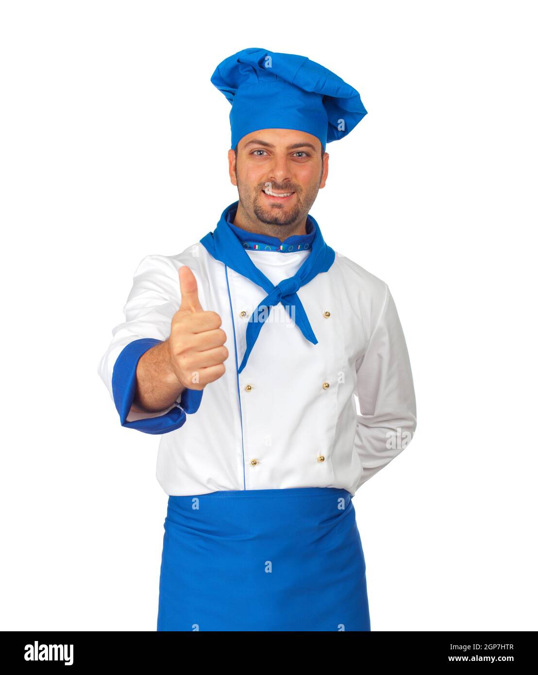 Young chef with blue hat Stock Photo - Alamy