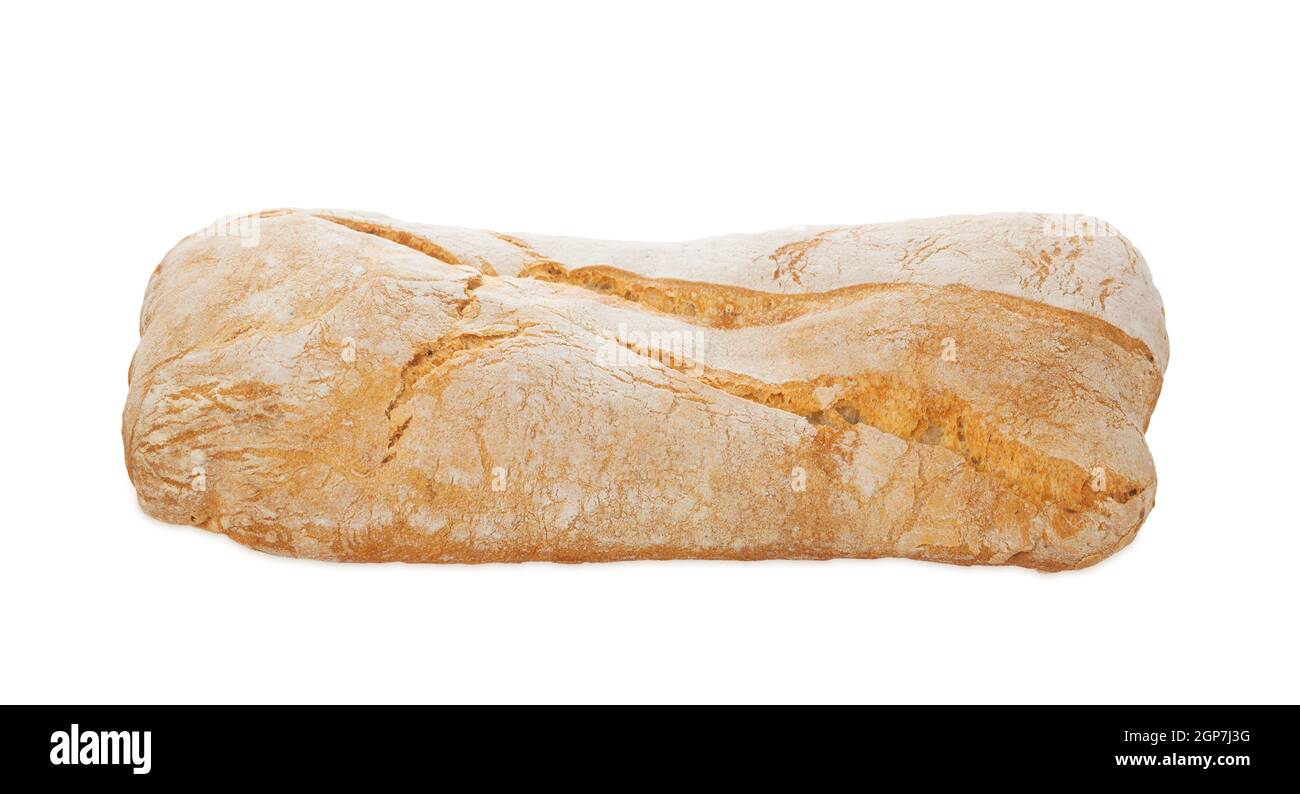 Ciabatta, Italian bread isolated on white background Stock Photo - Alamy
