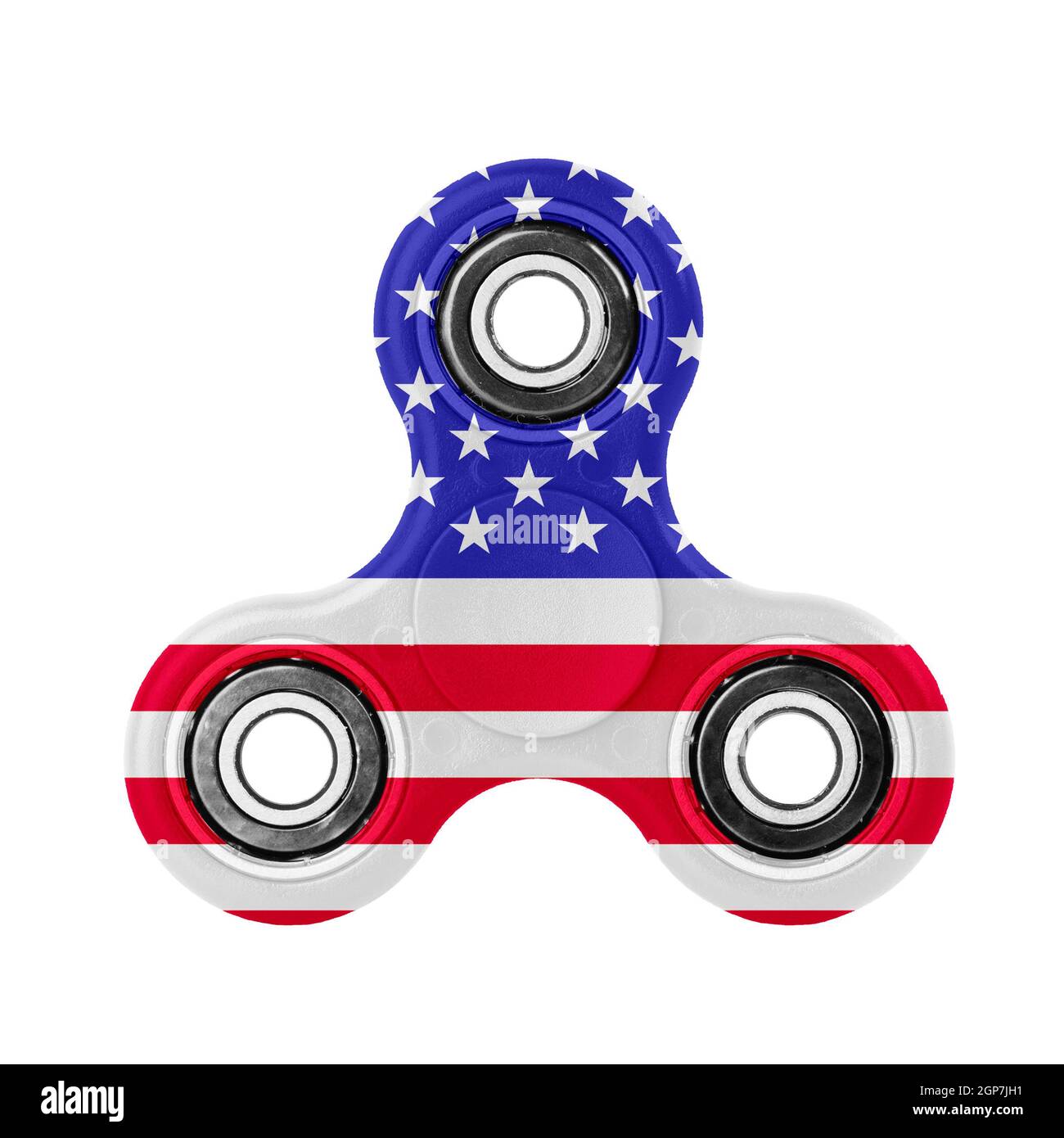 Fidget spinner with USA flag theme on white background Stock Photo - Alamy