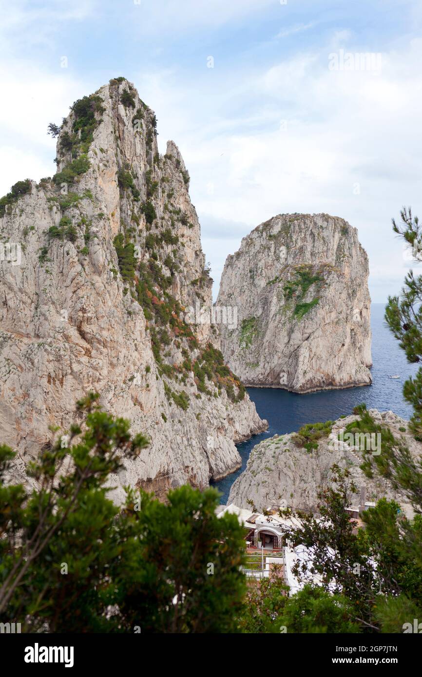 Faraglioni, famous giant rocks, Capri island in Italy Stock Photo - Alamy