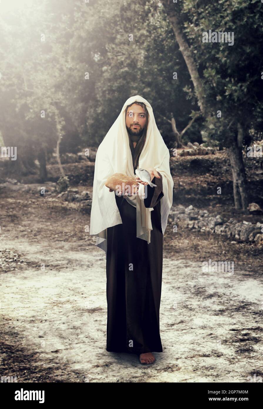Jesus Christ and the multiplication of the loaves and fishes Stock ...