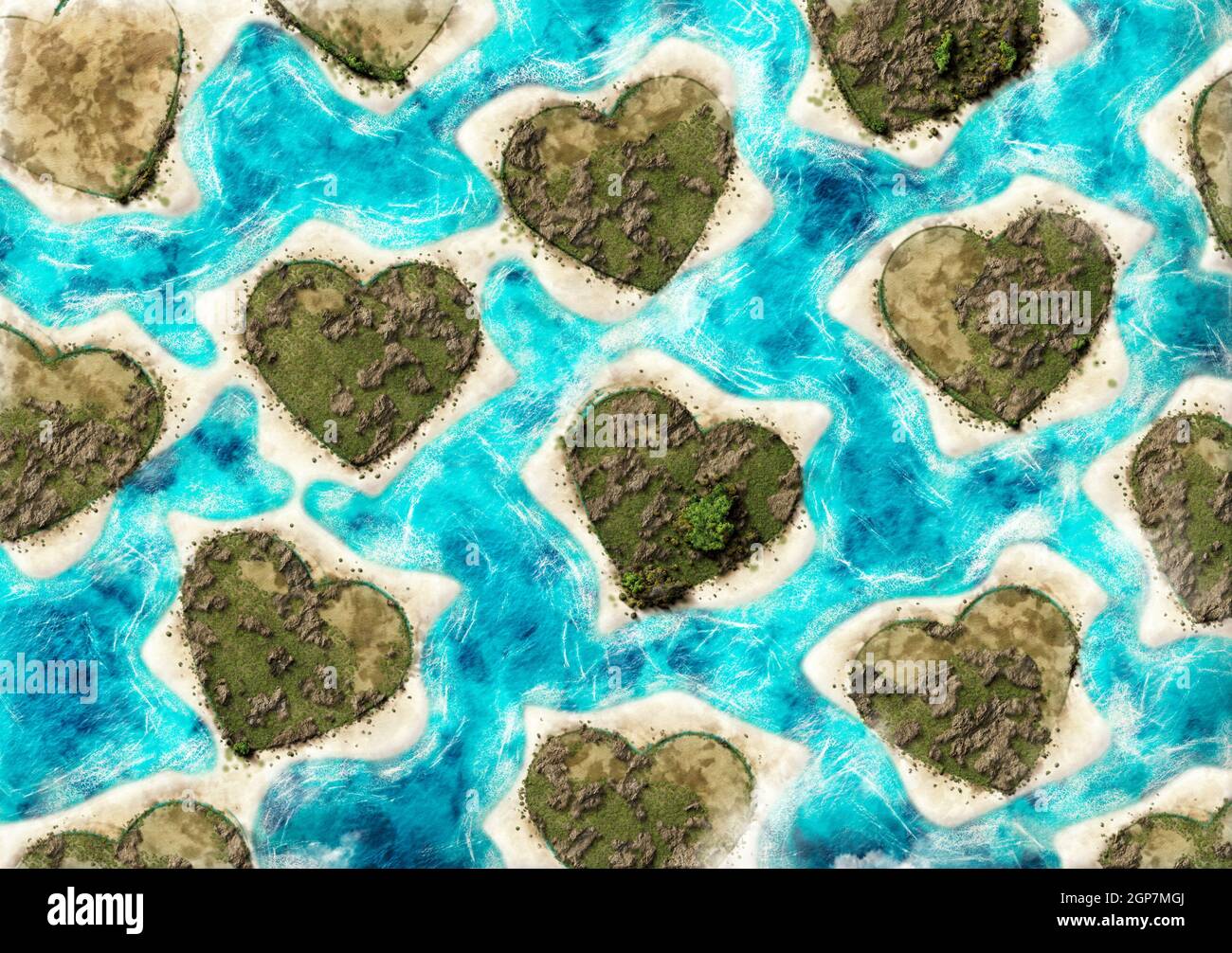 Aerial view of beautiful archipelago of islands in the shape of a ...