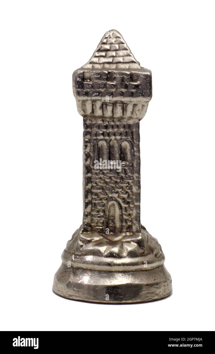 Chess figure isolated Rook on a white background Stock Photo - Alamy