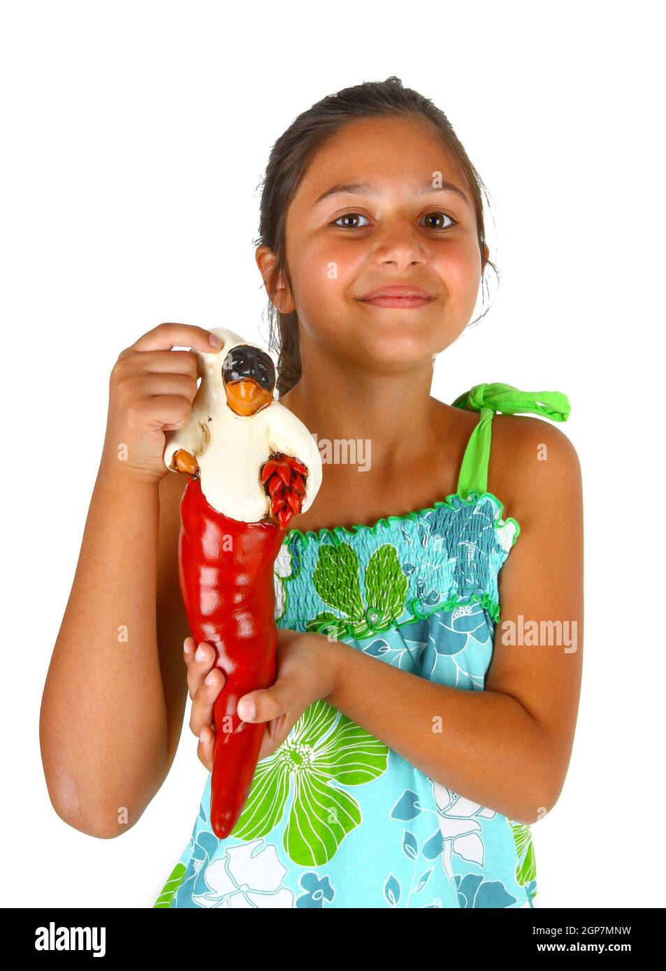 Little girl with an object that brings good luck in Naples Stock Photo ...