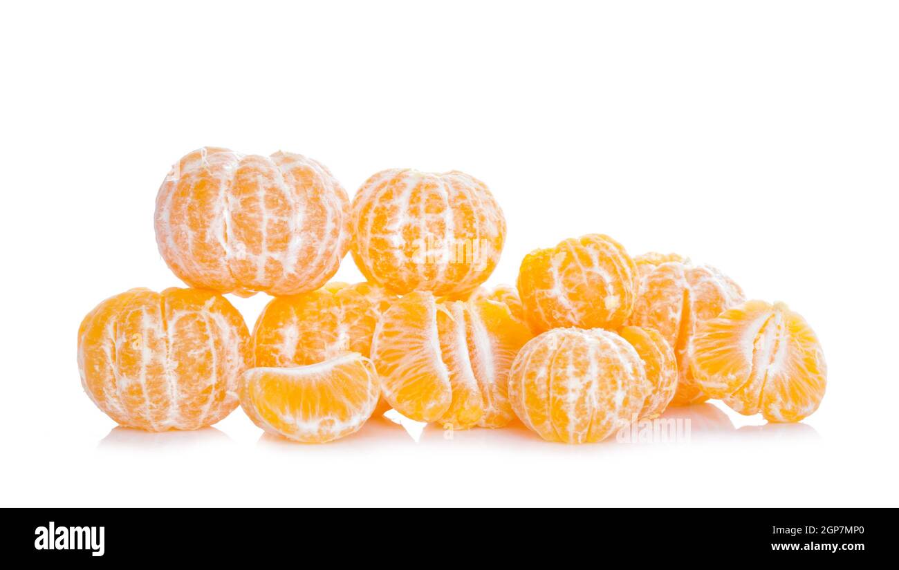 Peeled mandarin isolated on white background Stock Photo - Alamy