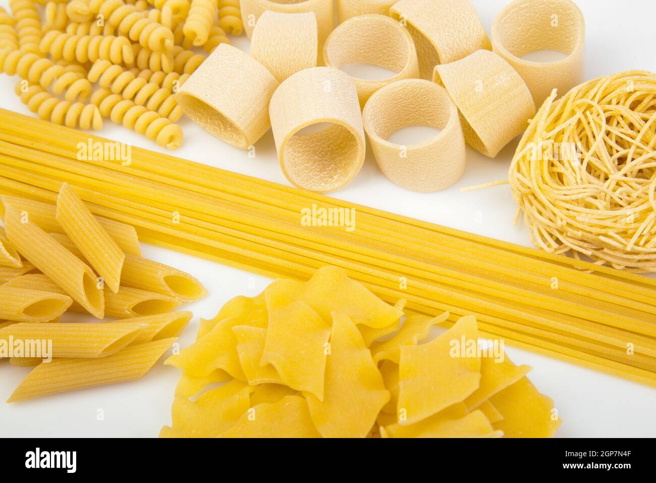 Variety of types and shapes of Italian pasta Stock Photo - Alamy