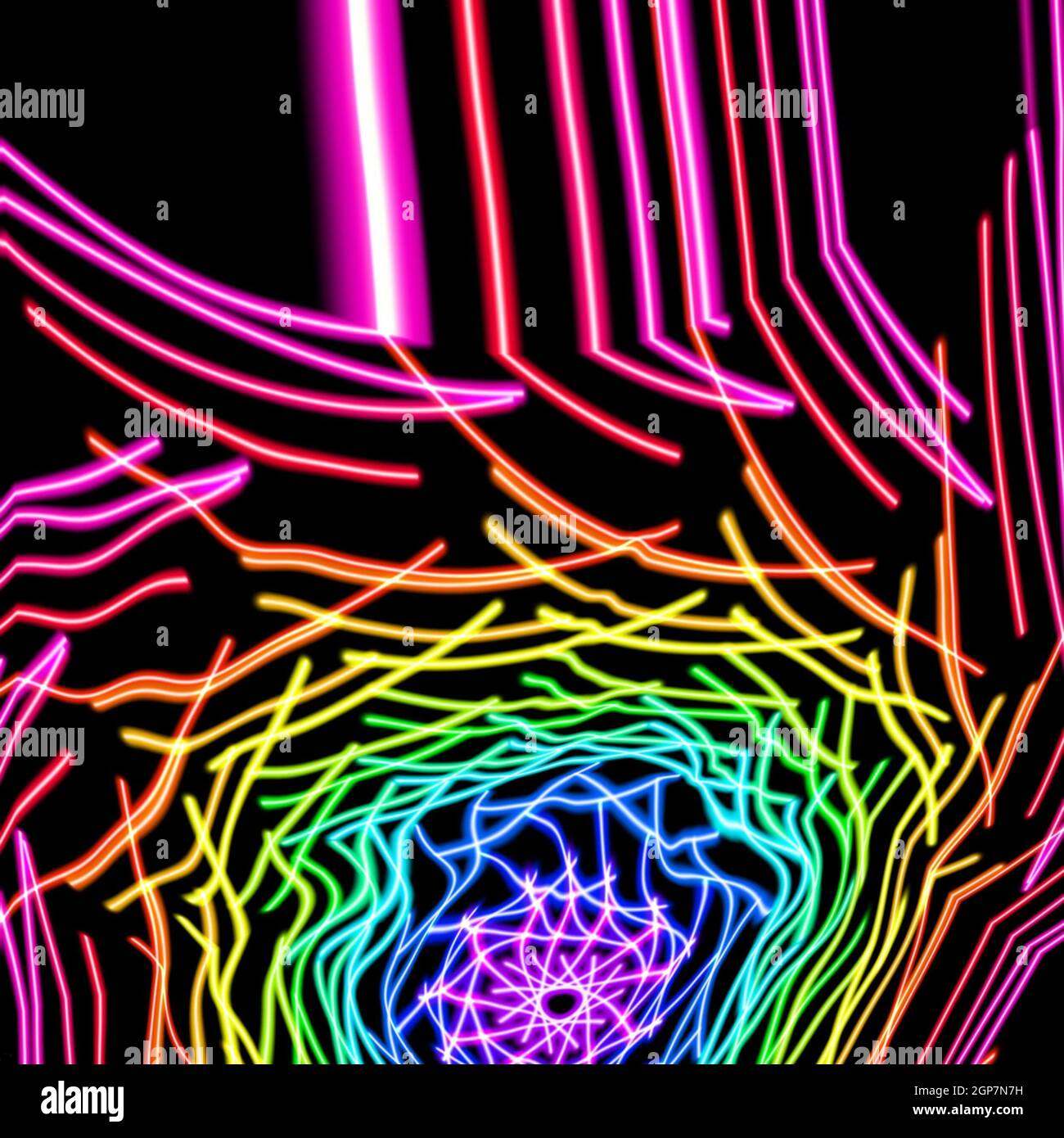 Digital illustration of neon light patterned background for wallpapers ...