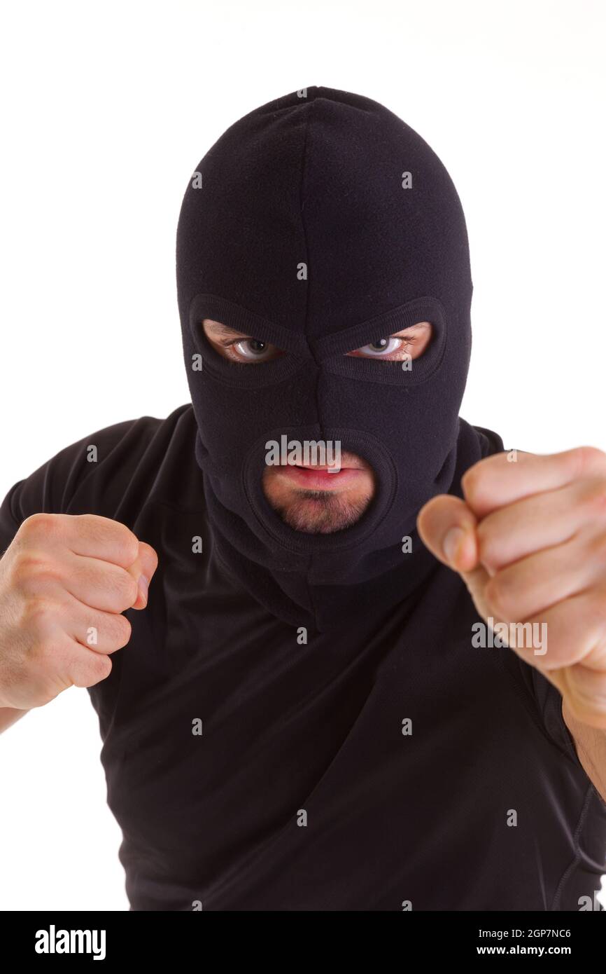 Criminal with balaclava Stock Photo - Alamy