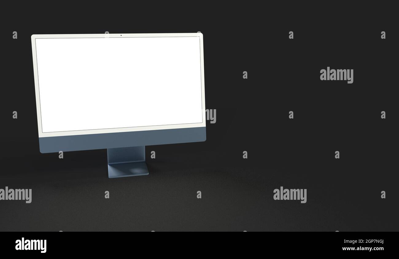 Computer display mock-up with a blank white screen Stock Photo - Alamy