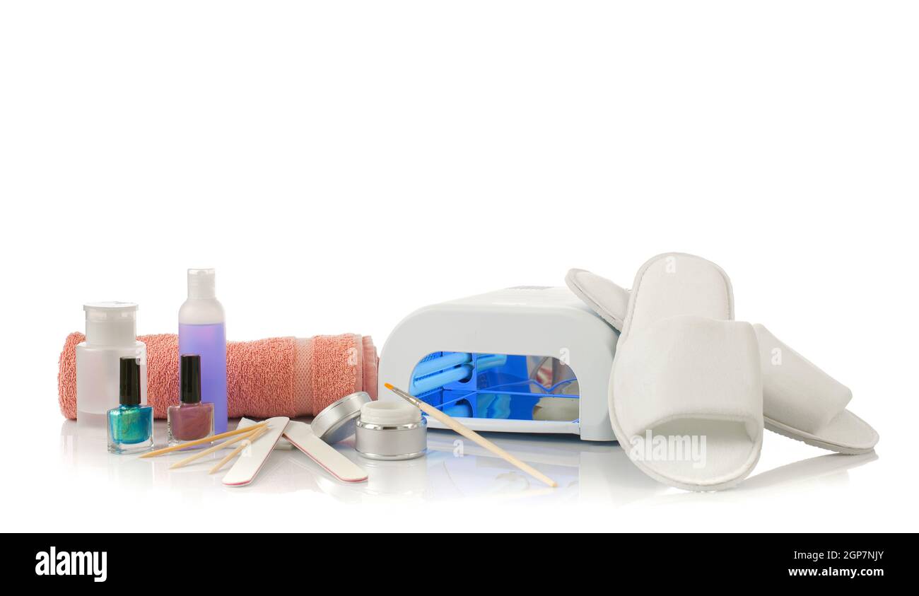 Nail Spa manicure and pedicure with equipment Stock Photo - Alamy