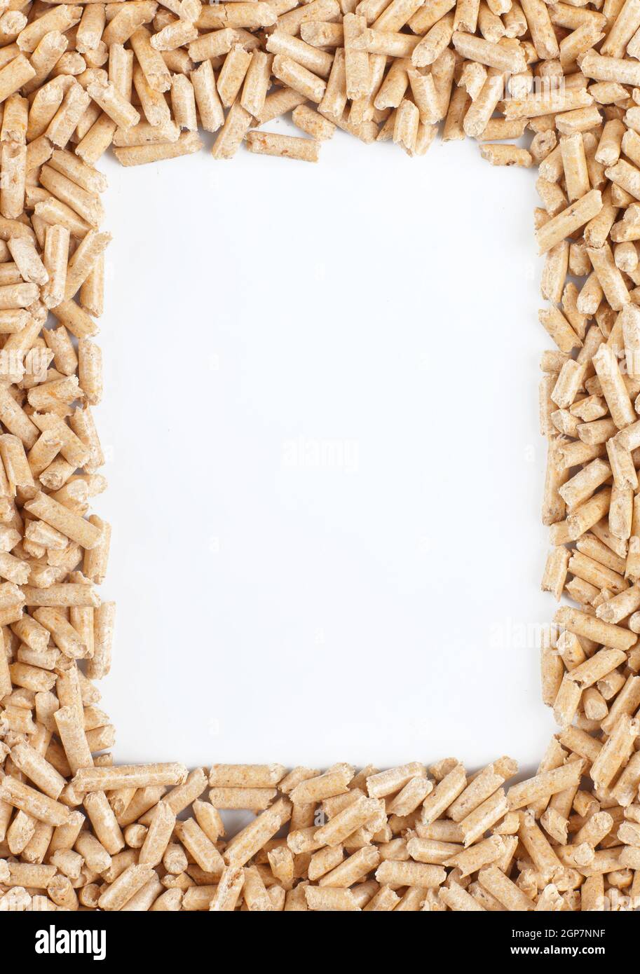 Wood pellets forming a frame Stock Photo - Alamy