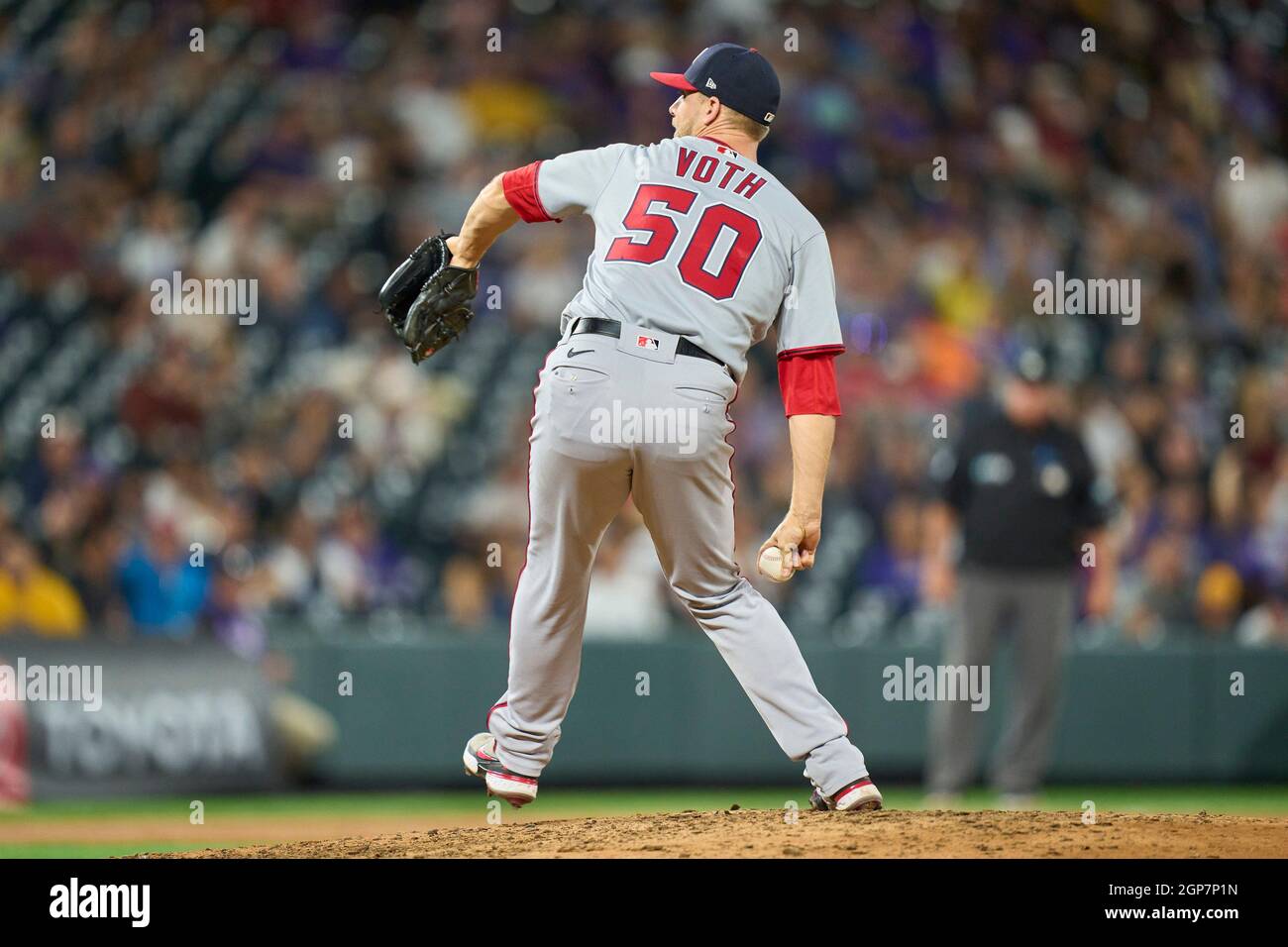 September 27 2021: Washington pitcher Austin Voth 50) throws a pitch ...