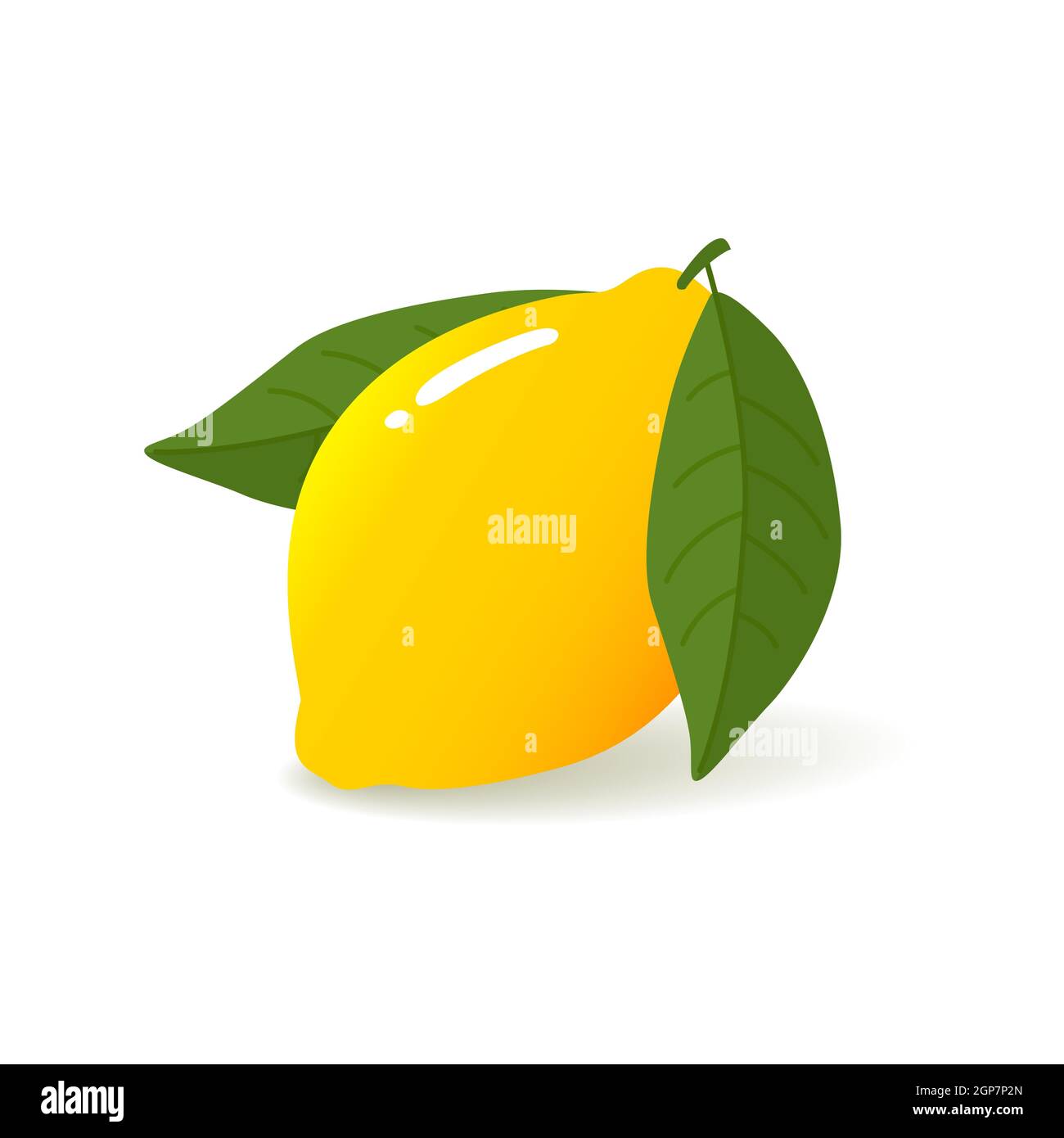 yellow Lemon ripe closeup. realistic yellow Lemon with leaf. Vector ...
