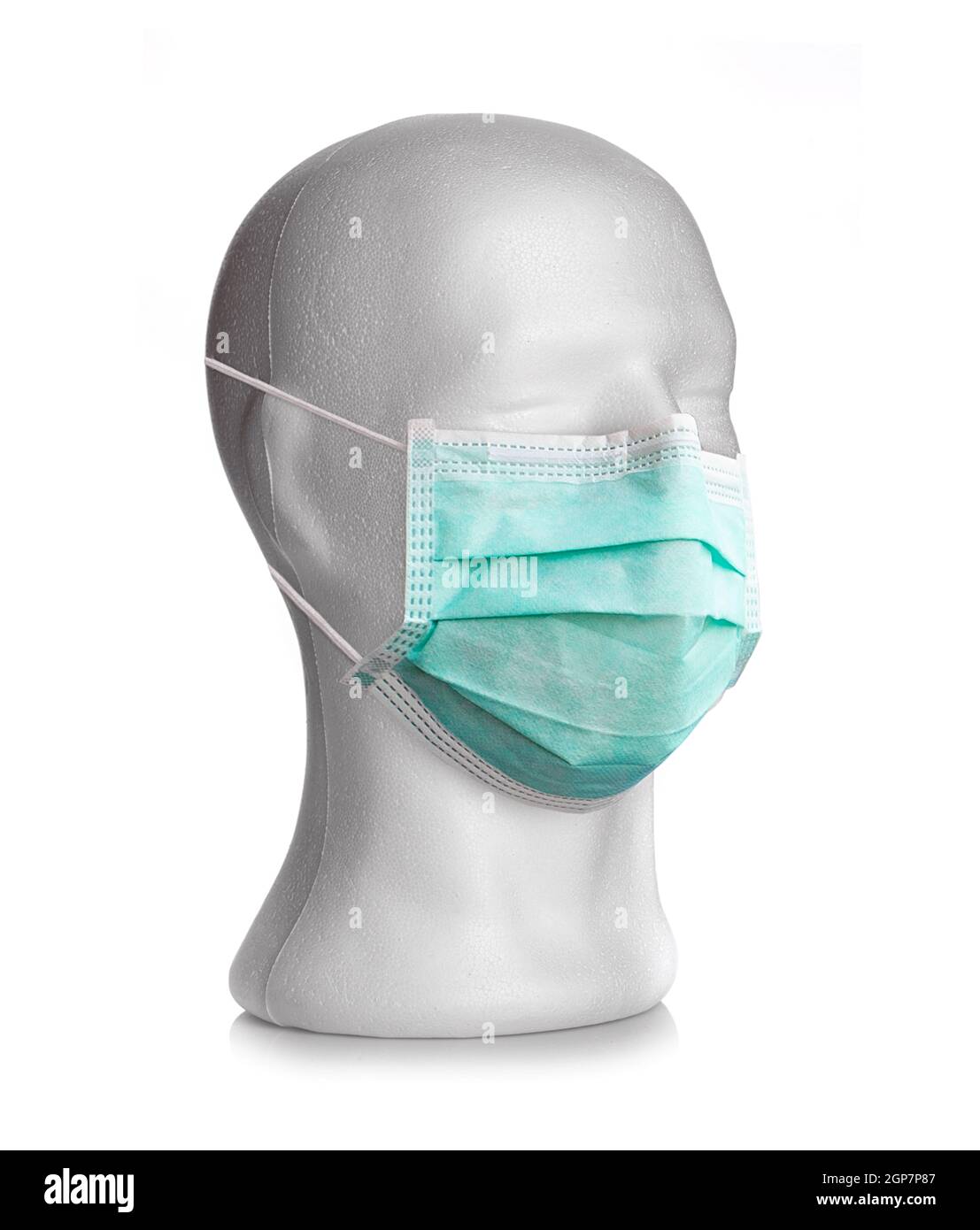 Dummy Head with Surgical Mask on White Background. Coronavirus covid-19 ...