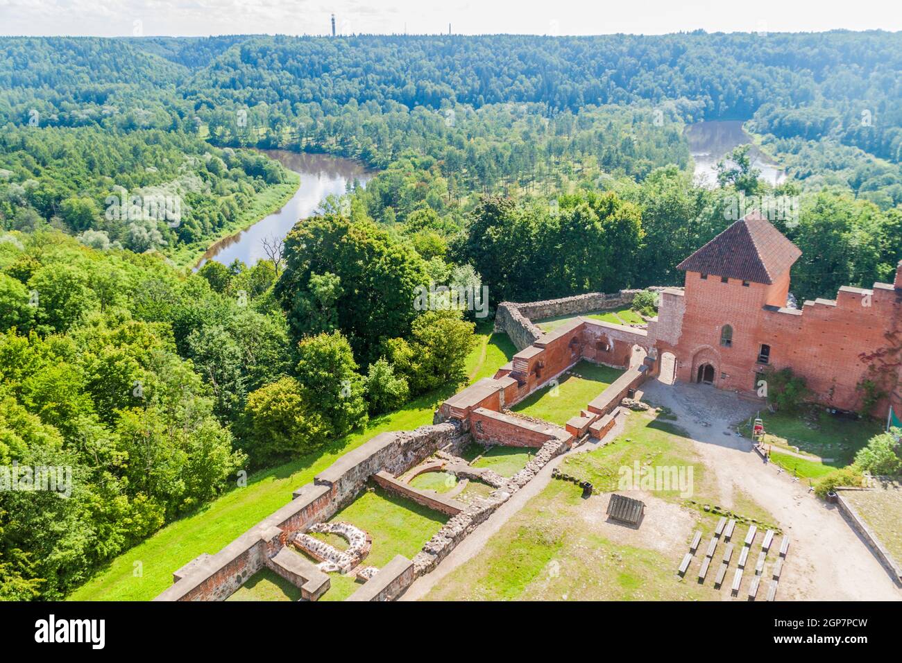 Aerial view of Turaida castle, Latvia Stock Photo - Alamy