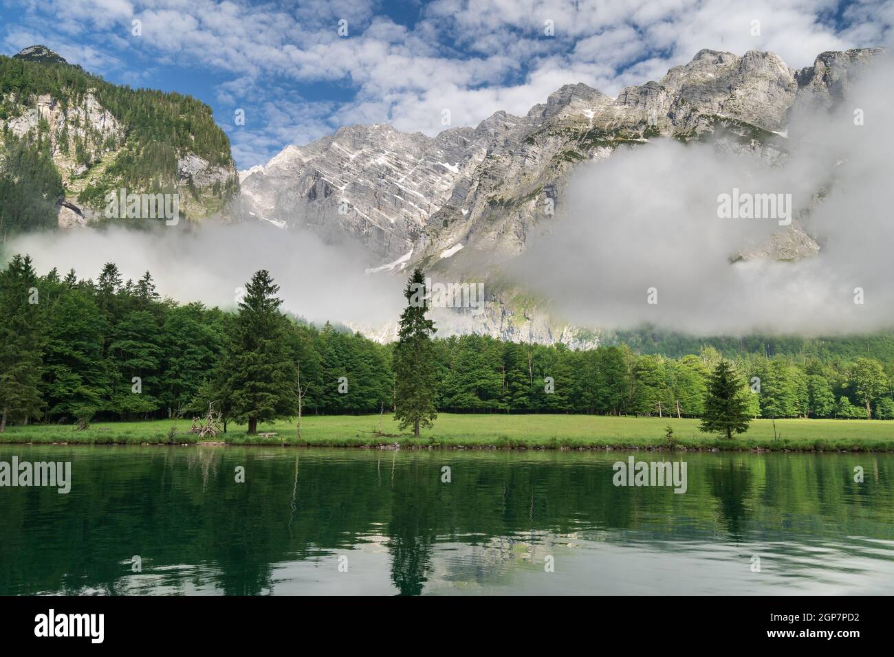 Beautiful view of an alpine landscape with a lake in Germany Stock ...