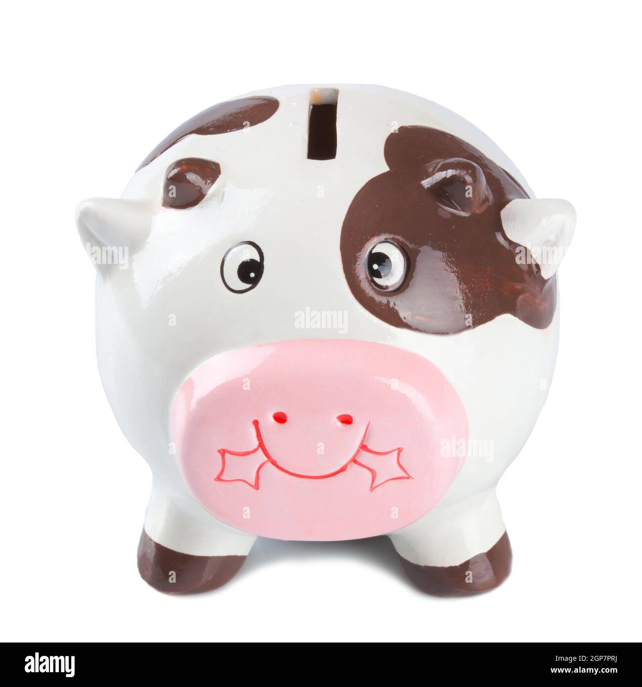 Cow Coin Box isolated on White Background Stock Photo - Alamy