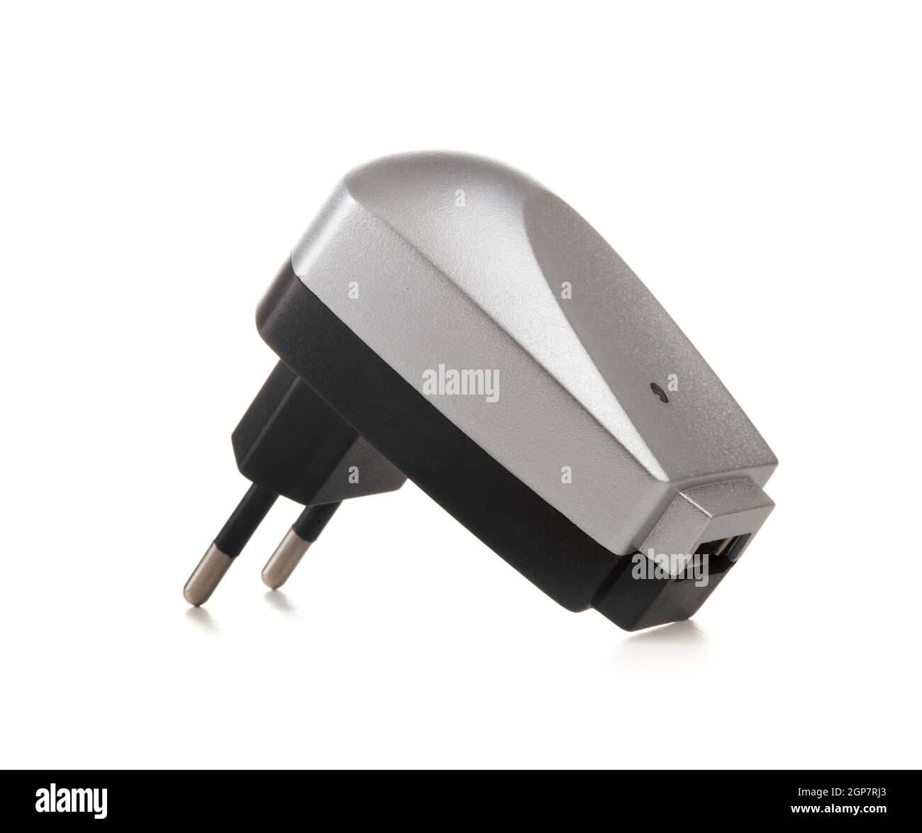 Electrical adapter to USB port on a white background Stock Photo - Alamy