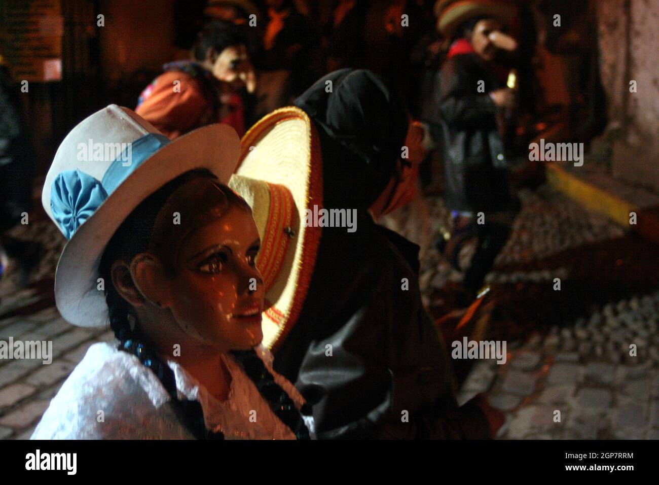 People in masks dancing in the street, Cusco, Peru Stock Photo - Alamy