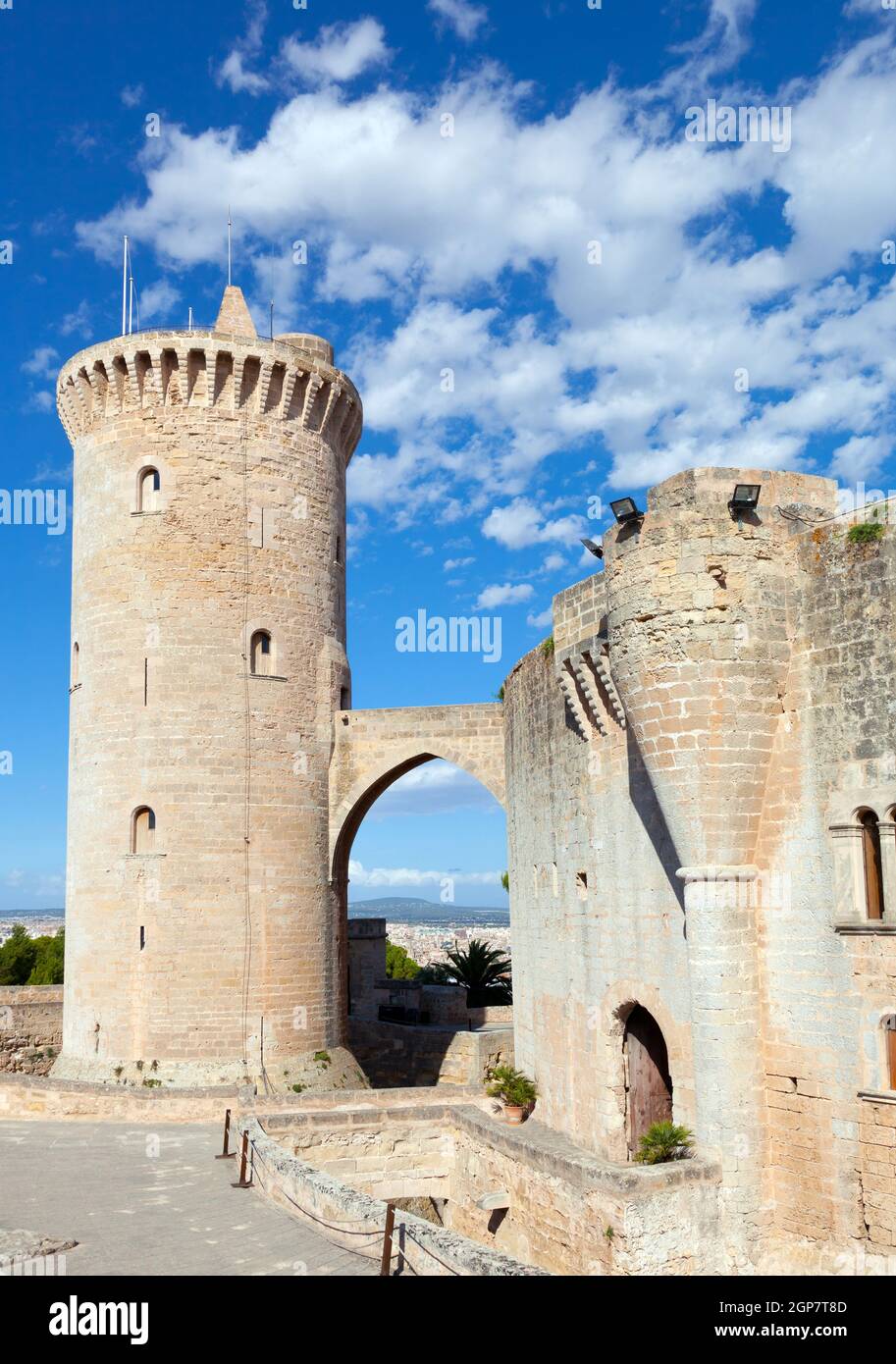 Medieval castle Bellver in Palma de Mallorca, Spain Stock Photo - Alamy