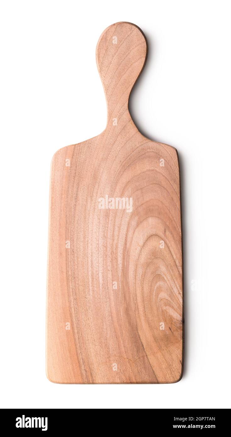 Wooden kitchen board isolated on a white background Stock Photo - Alamy