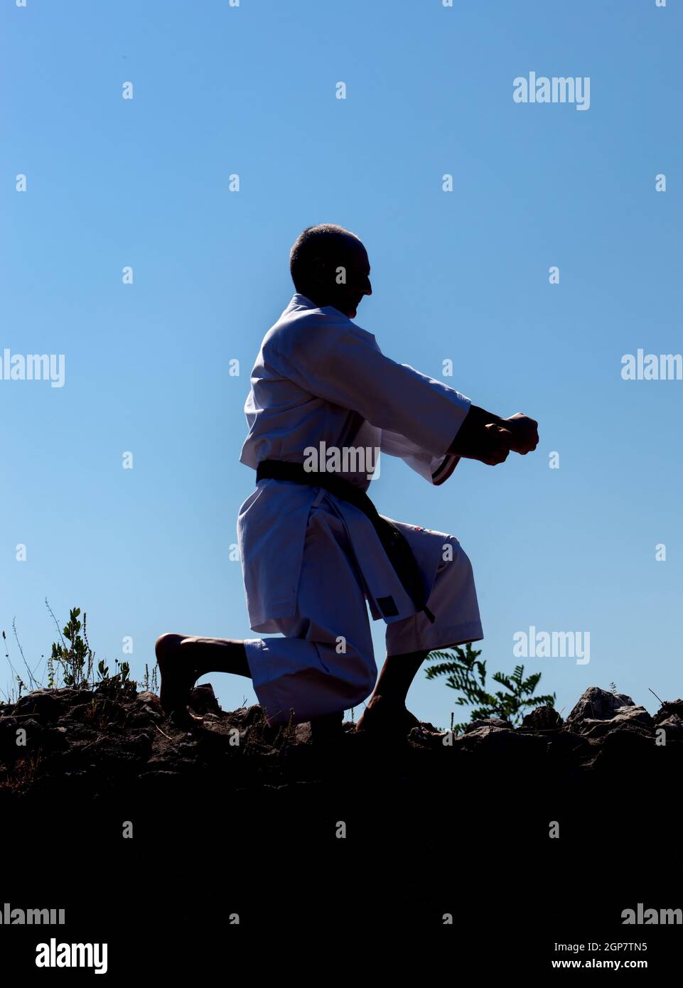 Adult men practicing Karate outdoor Stock Photo - Alamy